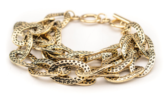 ABCO Hammered 3 Strand Chain Toggle Bracelet – Alberta Boot