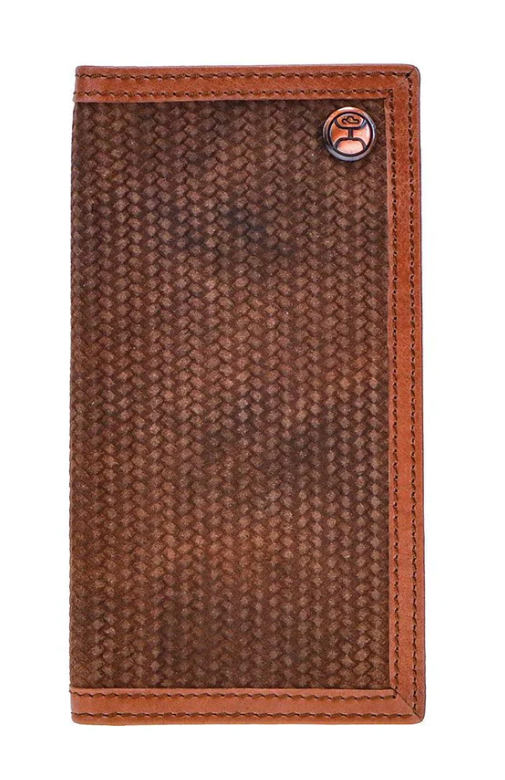 HOOEY Classic Roughout Basket Weave Wallet Double Welt Edge Hooey Logo ...