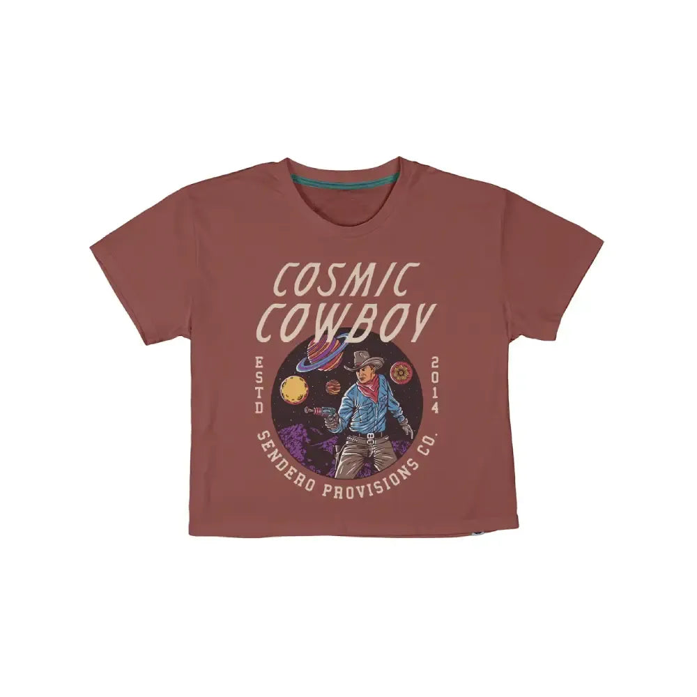 SENDERO Cosmic Cowboy Crop Tee – Alberta Boot