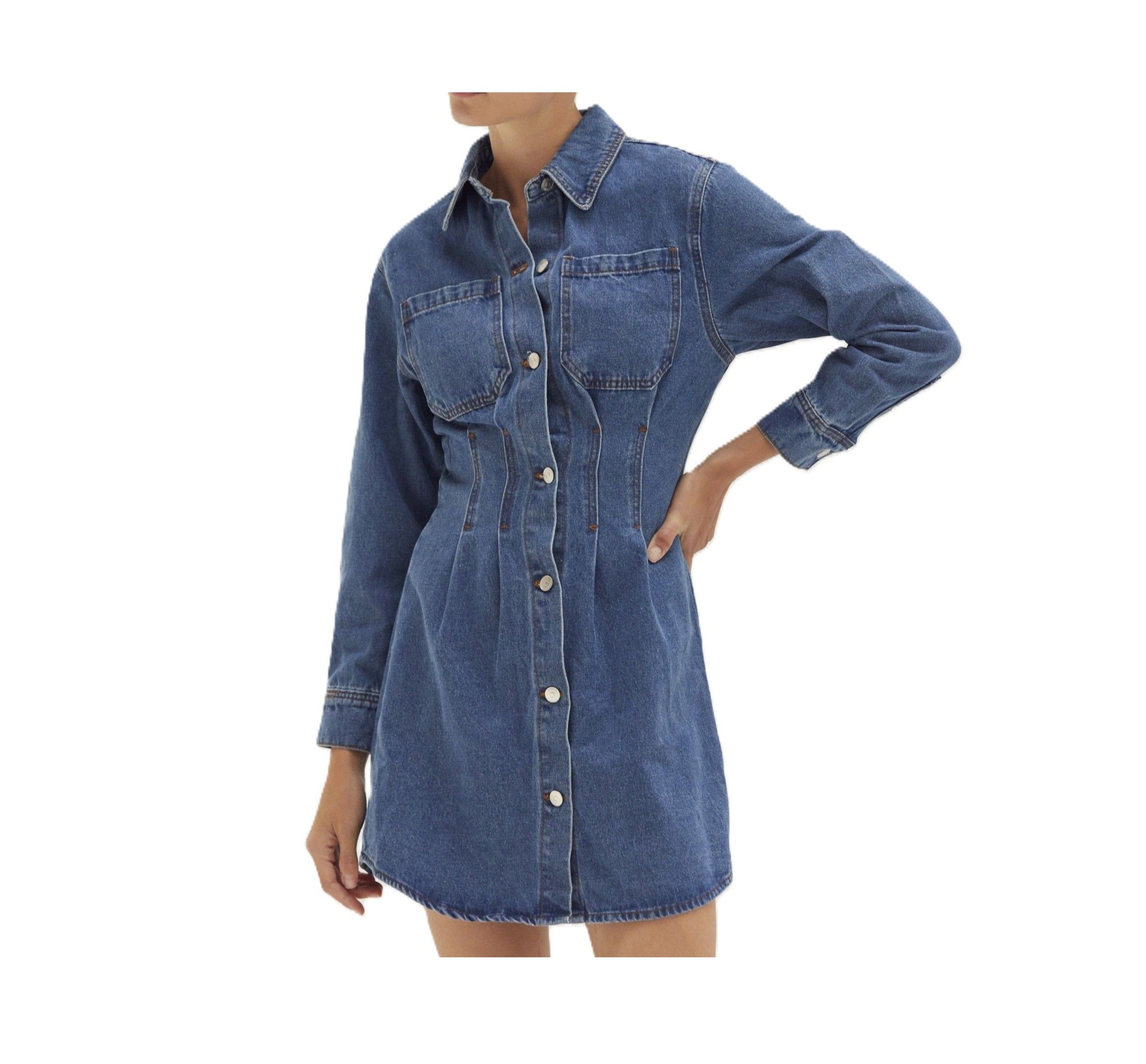 CRESCENT Zae Denim With Corset Waist Detail Mini Dress – Alberta Boot